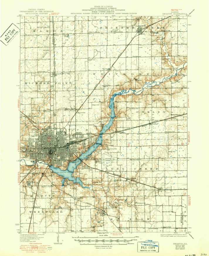 Decatur, IL (1933, 62500-Scale) Map by United States Geological Survey ...