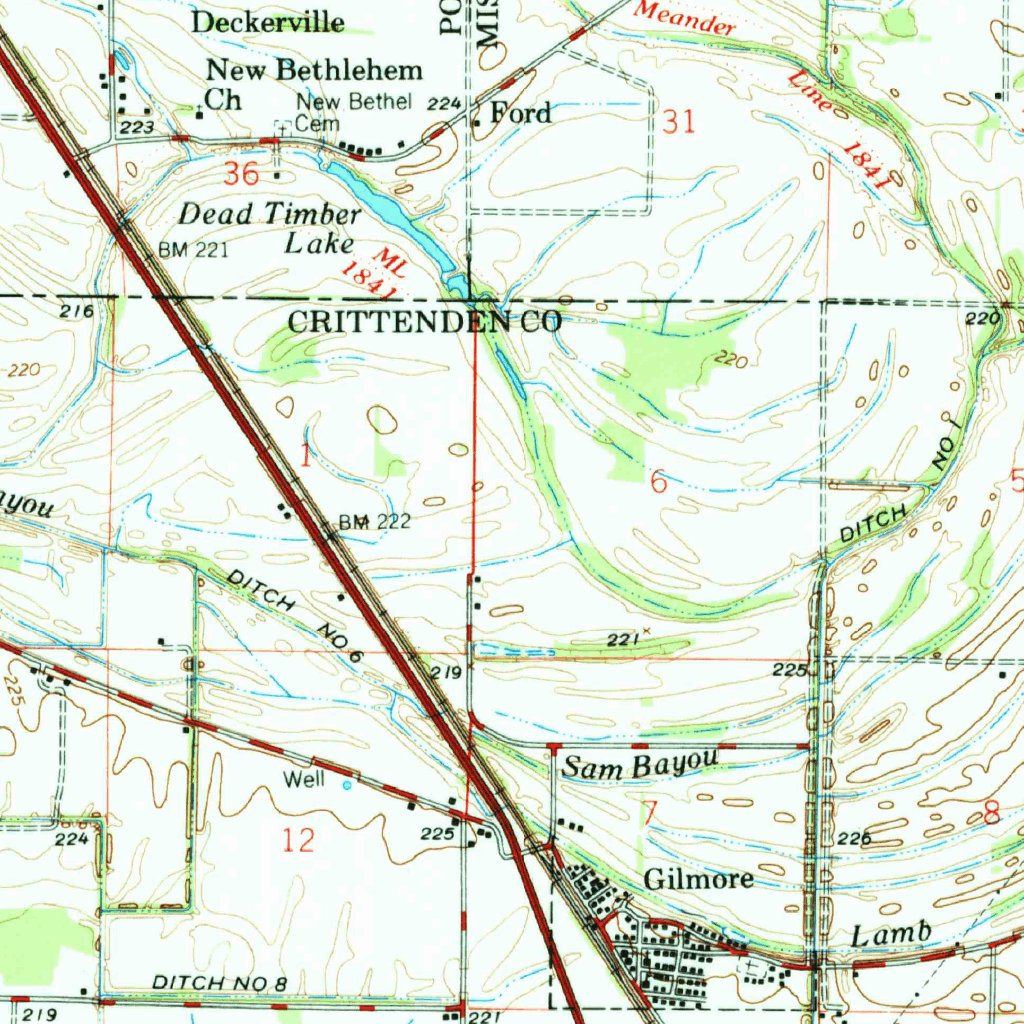 Deckerville, AR (1977, 62500-Scale) Map by United States Geological ...
