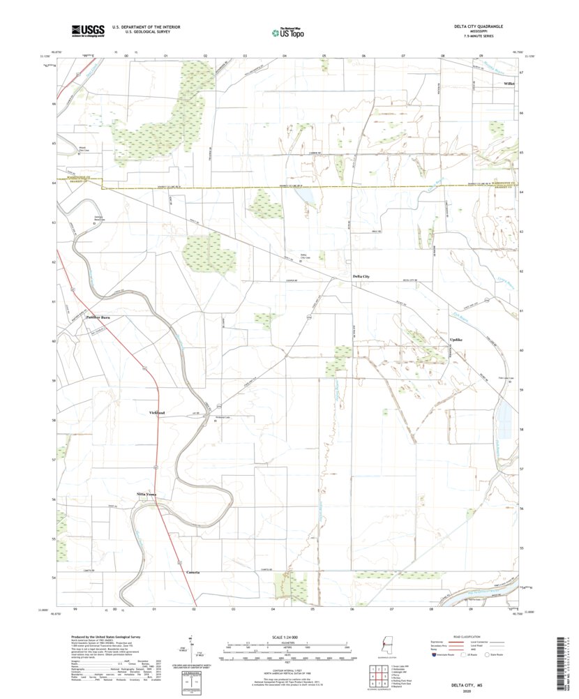 Delta City, MS (2020, 24000-Scale) Map by United States Geological ...