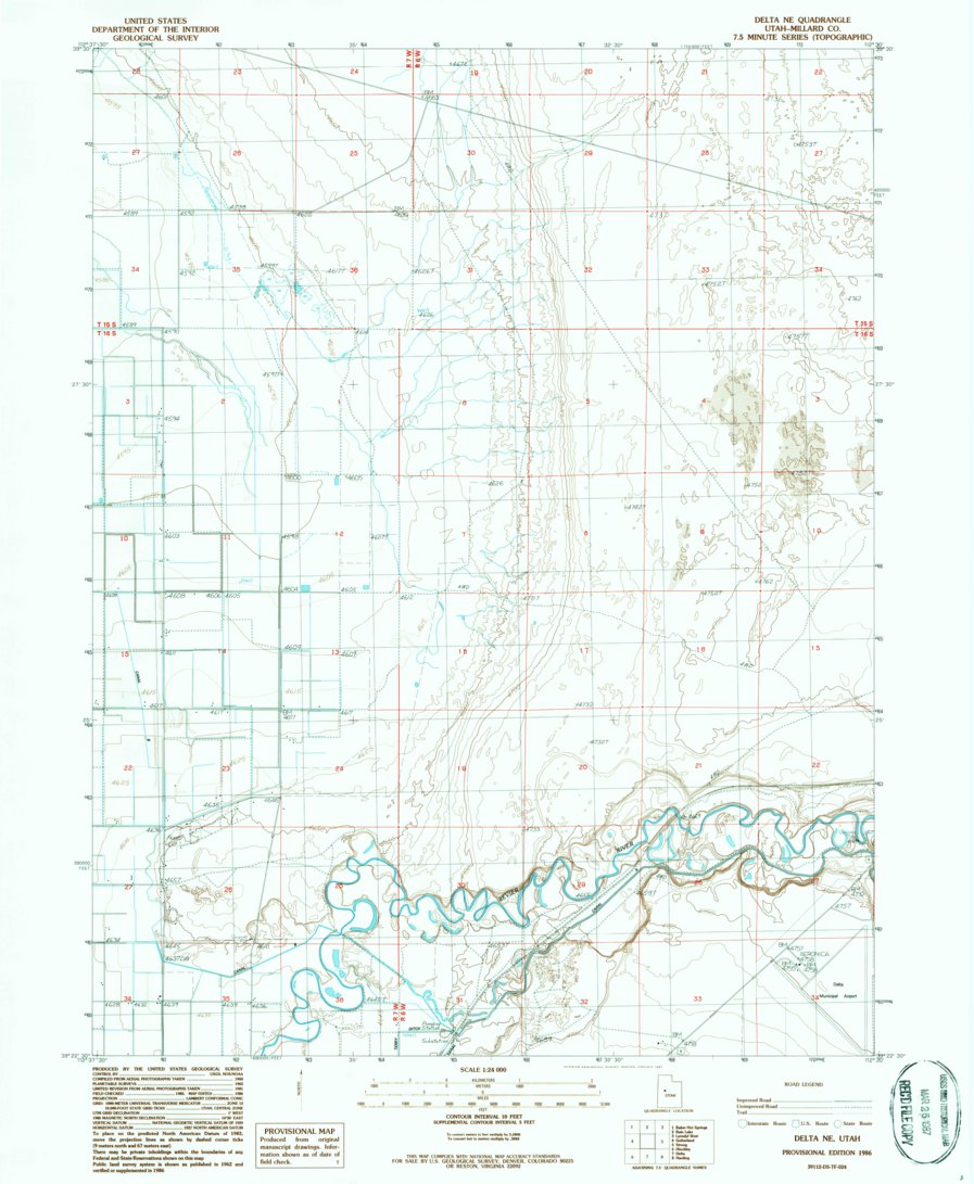 Delta NE, UT (1986, 24000-Scale) Map by United States Geological Survey ...