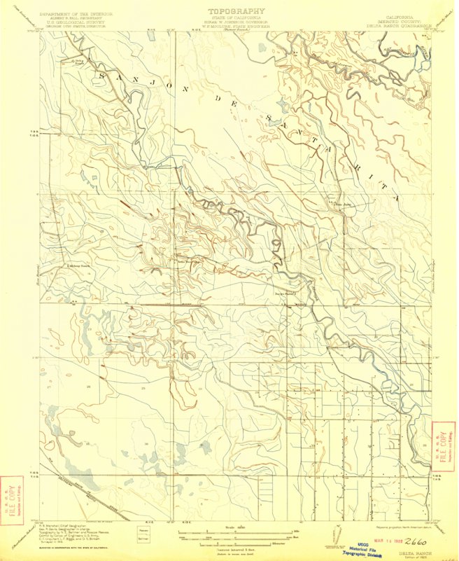 Delta Ranch, CA (1922, 31680-Scale) Map by United States Geological ...