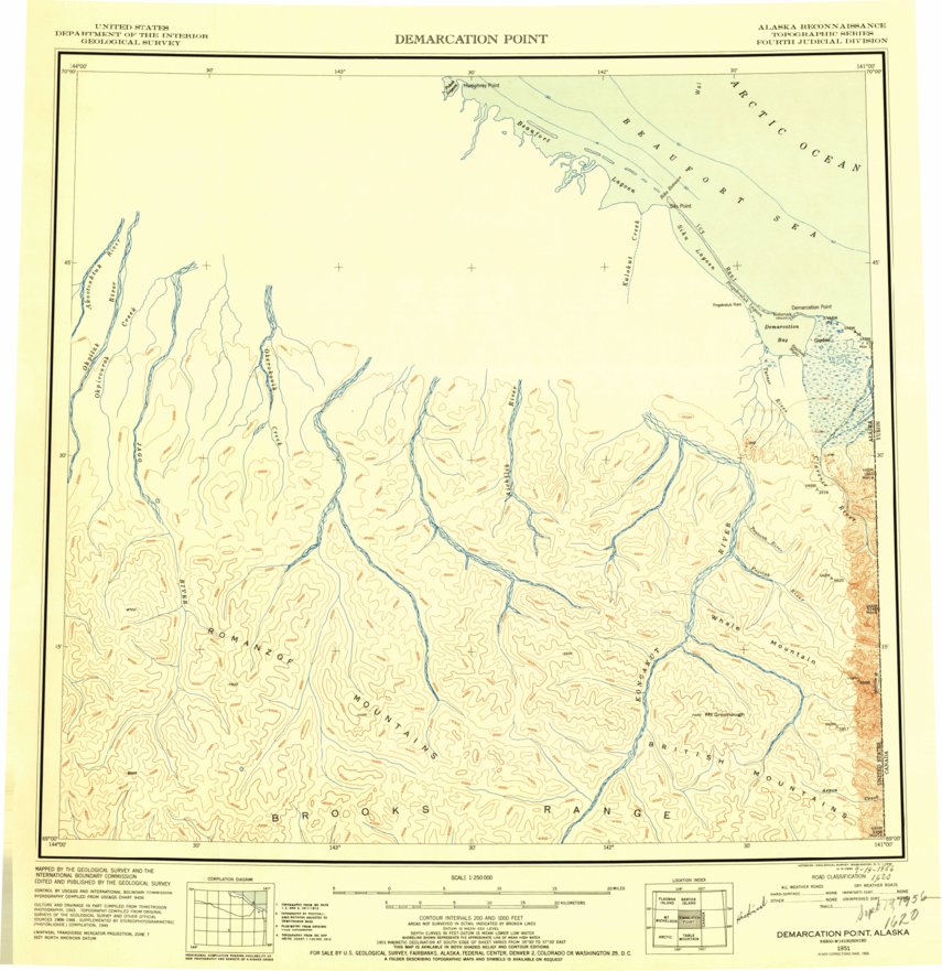 Demarcation Point, AK (1951, 250000-Scale) Map by United States ...