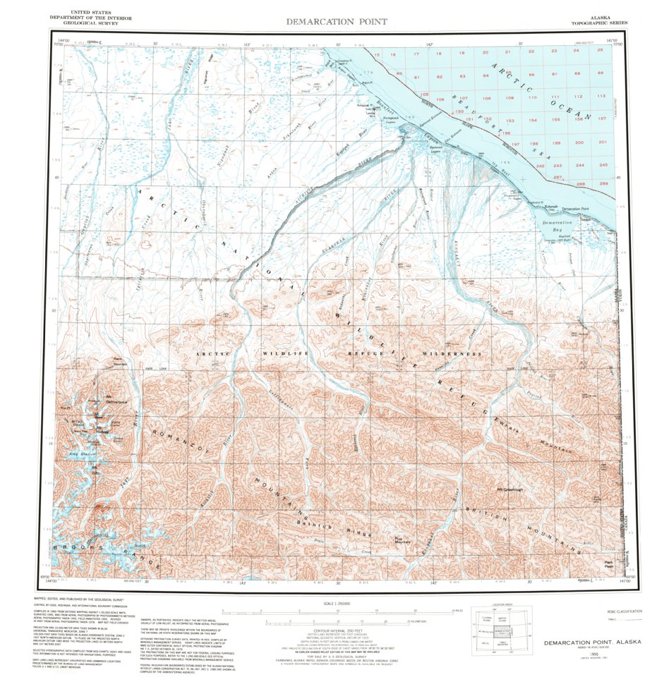 Demarcation Point, AK (1955, 250000-Scale) Map by United States ...