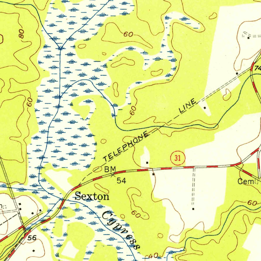 Dendron, VA (1954, 24000-Scale) Map by United States Geological Survey ...