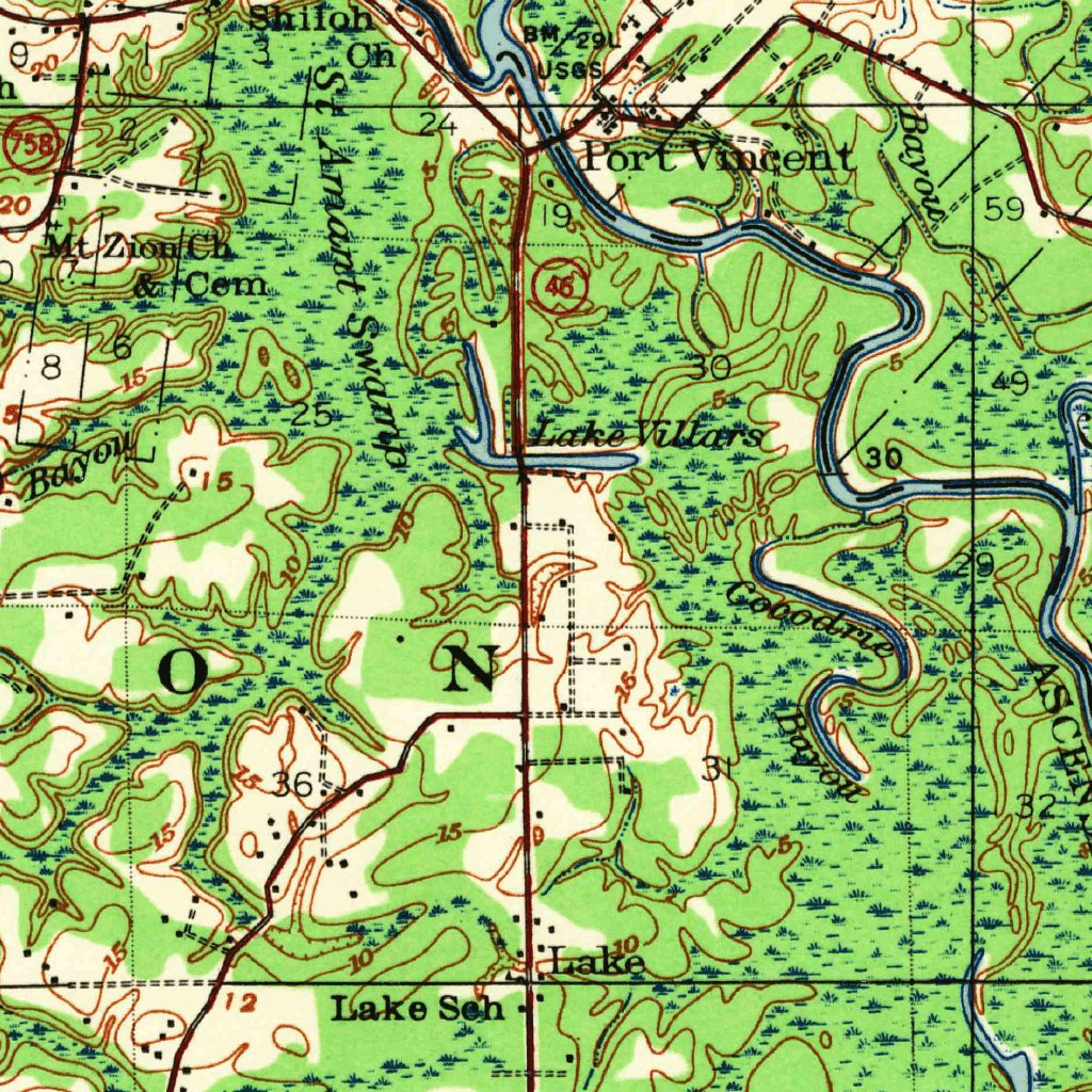 Denham Springs, LA (1939, 62500-Scale) Map by United States Geological ...