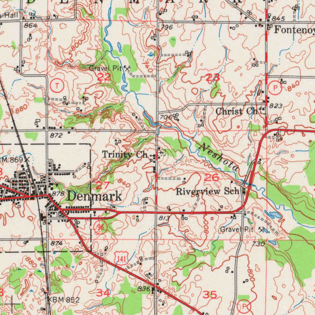 Denmark, WI (1954, 62500-Scale) Map by United States Geological Survey ...