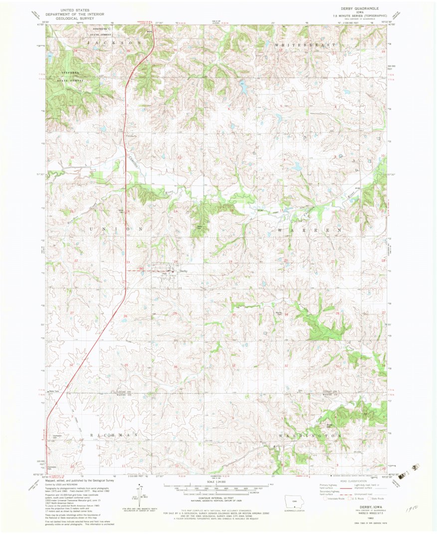 Derby, IA (1982, 24000-Scale) Map by United States Geological Survey ...