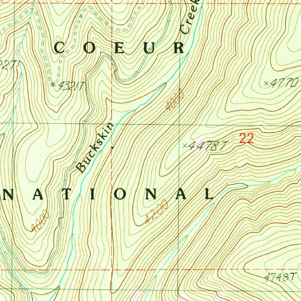 Derr Point, ID (1989, 24000-Scale) Map by United States Geological ...