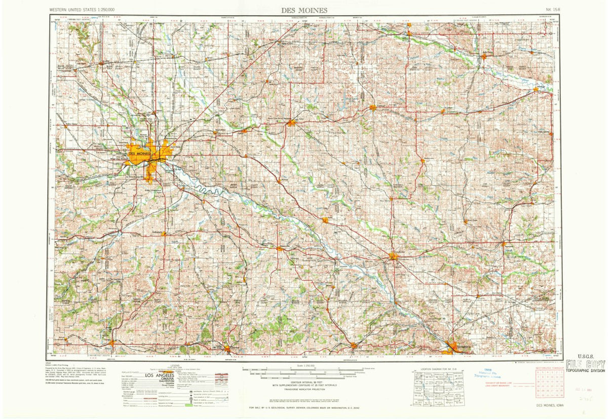 Des Moines, IA (1969, 250000-Scale) Map by United States Geological ...