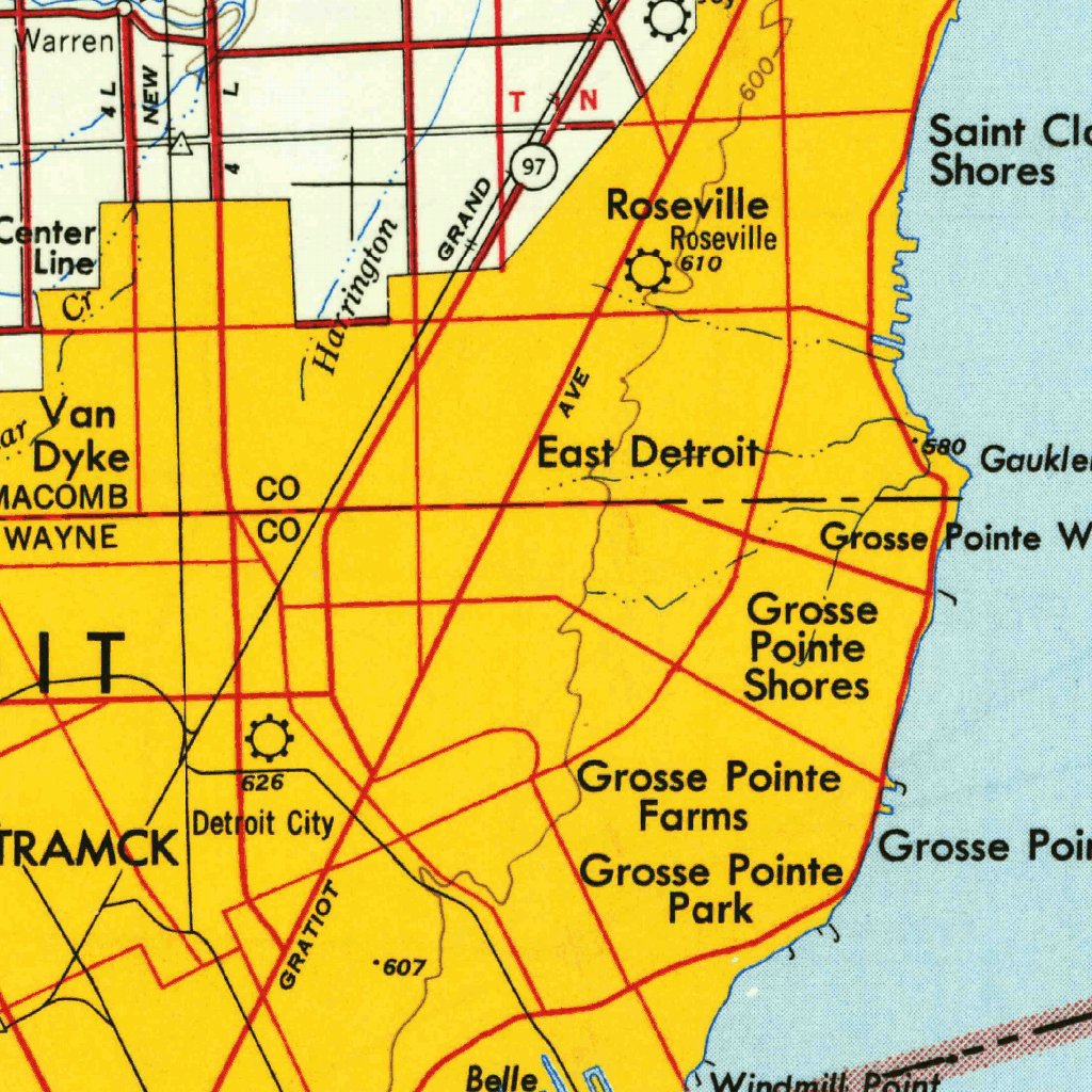 Detroit, MI (1954, 250000-Scale) Map by United States Geological Survey ...