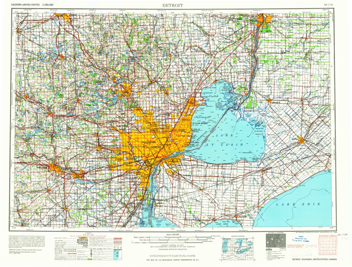 Detroit, MI (1965, 250000-Scale) Map by United States Geological Survey ...
