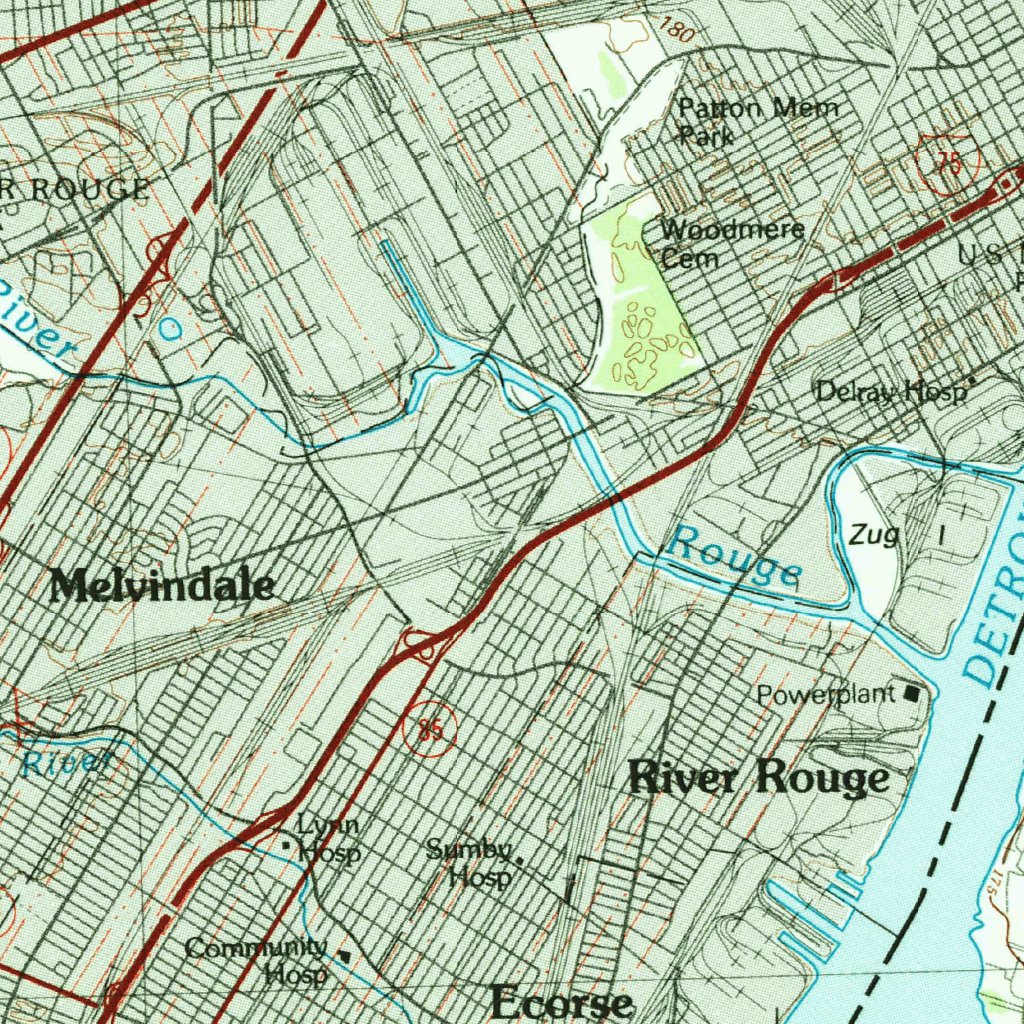 Detroit, MI (1989, 100000-Scale) Map by United States Geological Survey ...