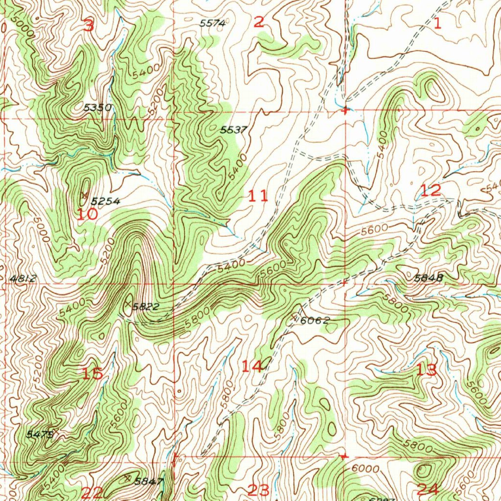 Devils Fence, MT (1950, 62500-Scale) Map by United States Geological ...