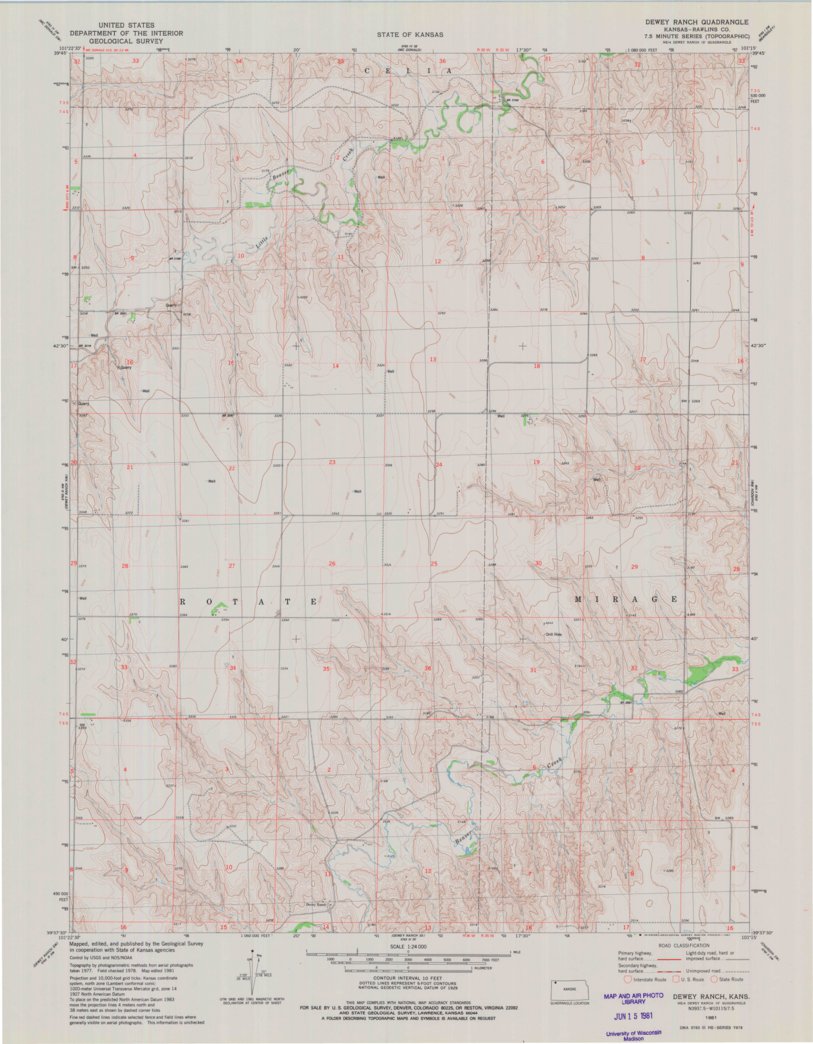 Dewey Ranch, KS (1981, 24000-Scale) Map by United States Geological ...