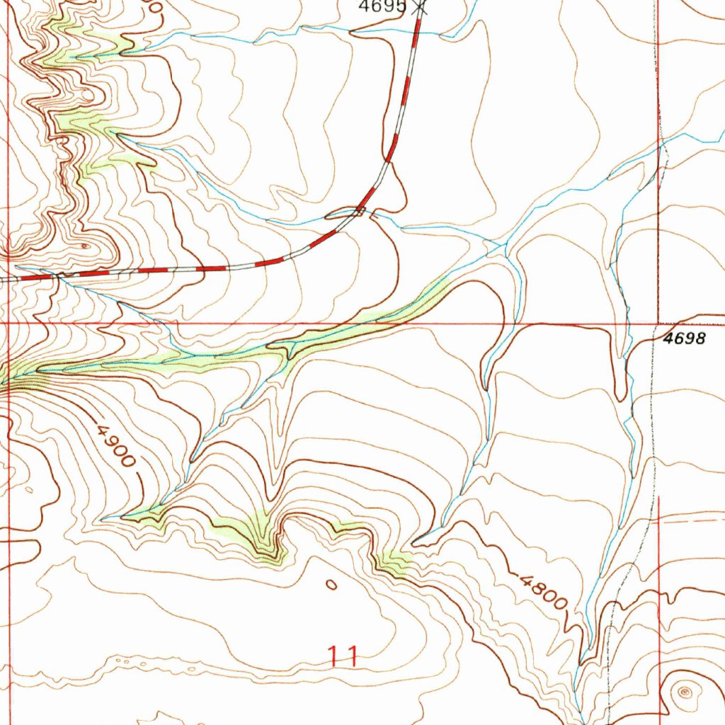 Diamond Flat, WY (1990, 24000-Scale) Map by United States Geological ...