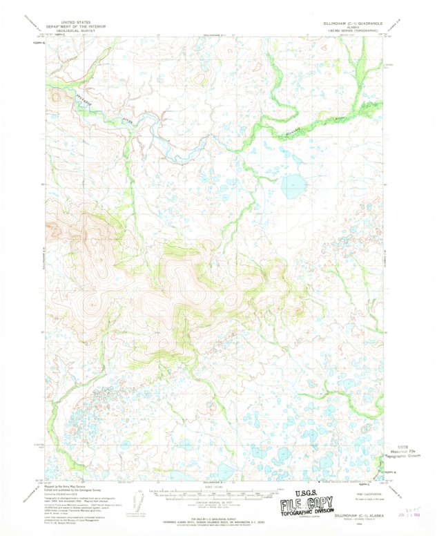 Dillingham C-1, AK (1954, 63360-Scale) Map by United States Geological ...