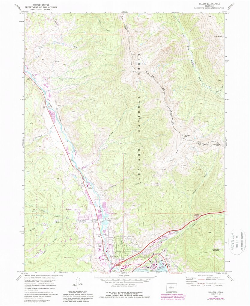 Dillon, CO (1970, 24000-Scale) Map by United States Geological Survey ...