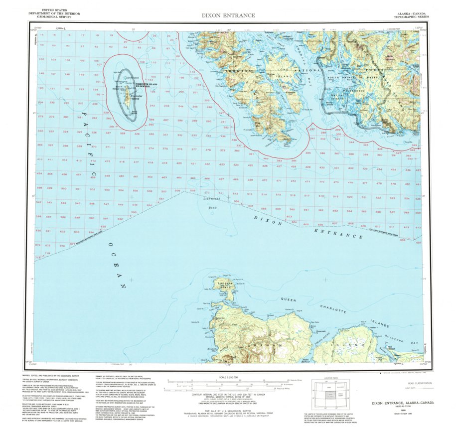 Dixon Entrance, AK (1959, 250000-Scale) Map by United States Geological ...