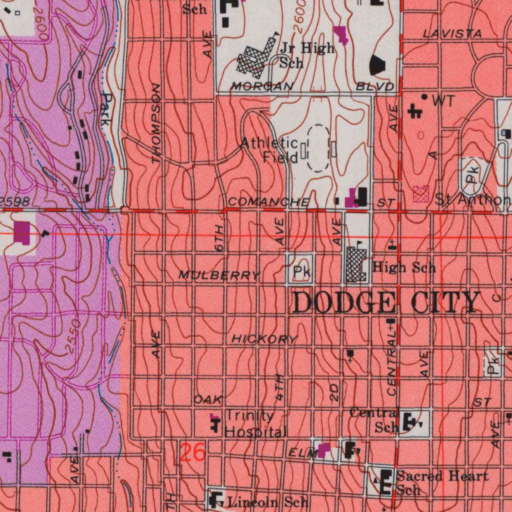 Dodge City, KS (1968, 24000-Scale) Map by United States Geological ...