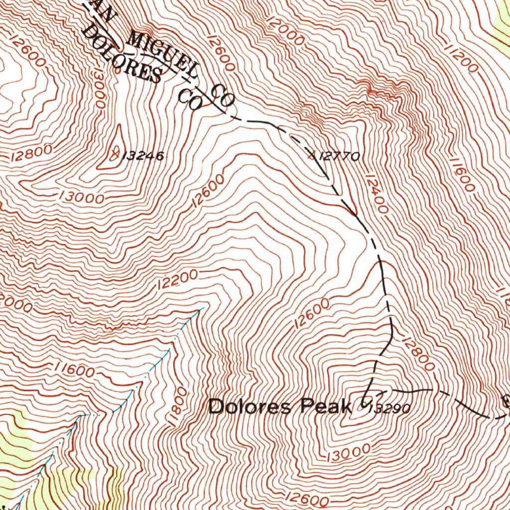 Dolores Peak, CO (1953, 24000-Scale) Map by United States Geological ...