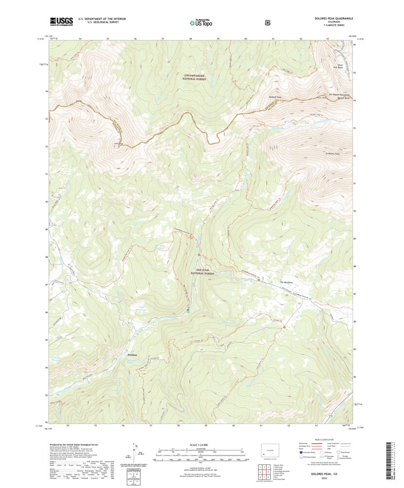 Dolores Peak, CO (2022, 24000-Scale) Map by United States Geological ...