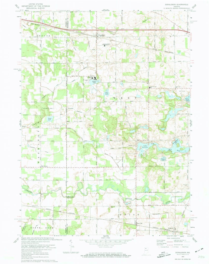 Donaldson, IN (1972, 24000-Scale) Map by United States Geological ...