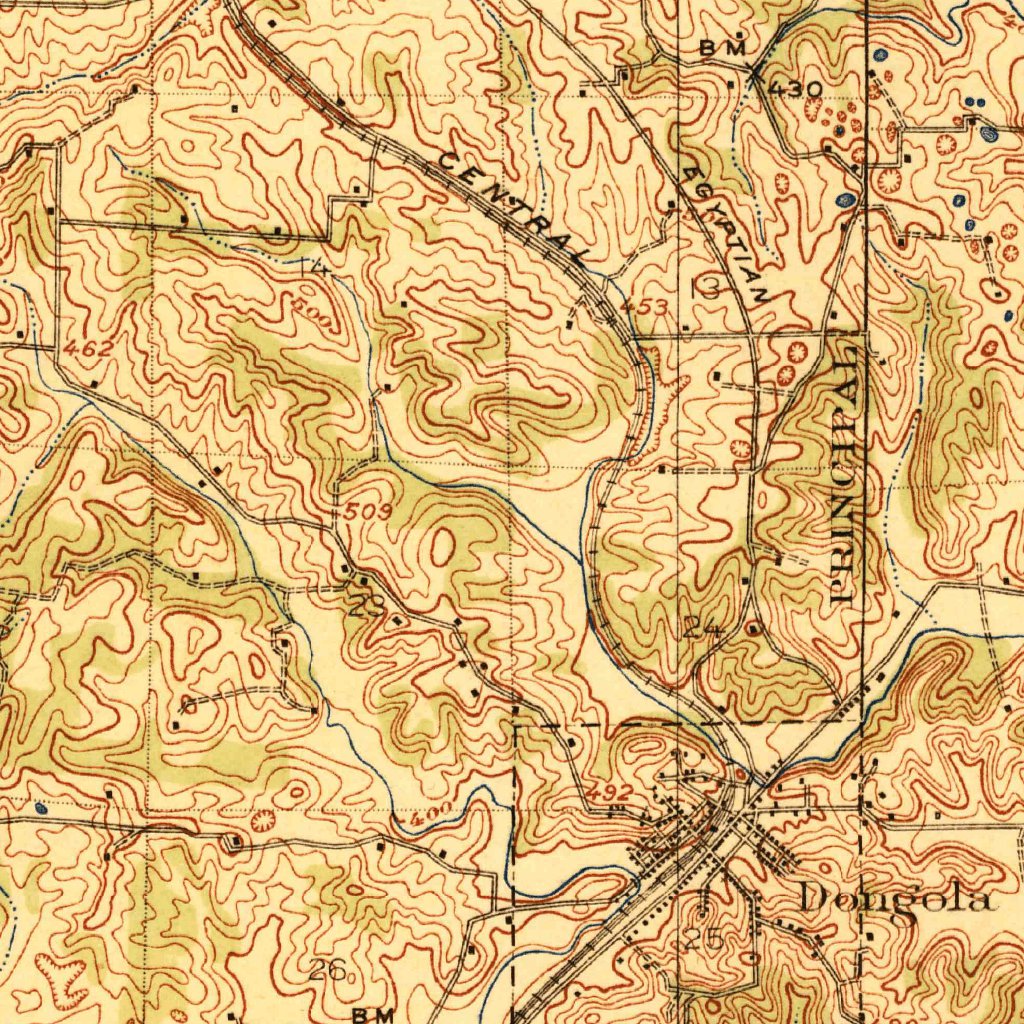 Dongola, IL (1923, 62500-Scale) Map by United States Geological Survey ...