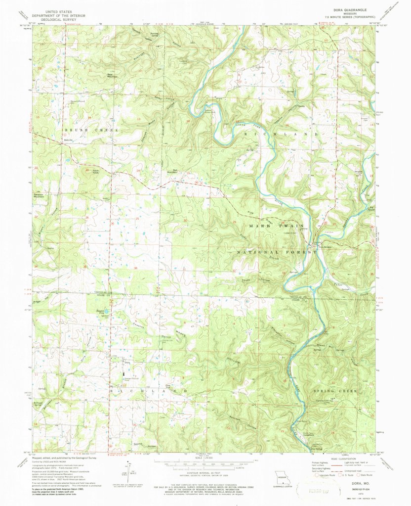 Dora, MO (1973, 24000-Scale) Map by United States Geological Survey ...