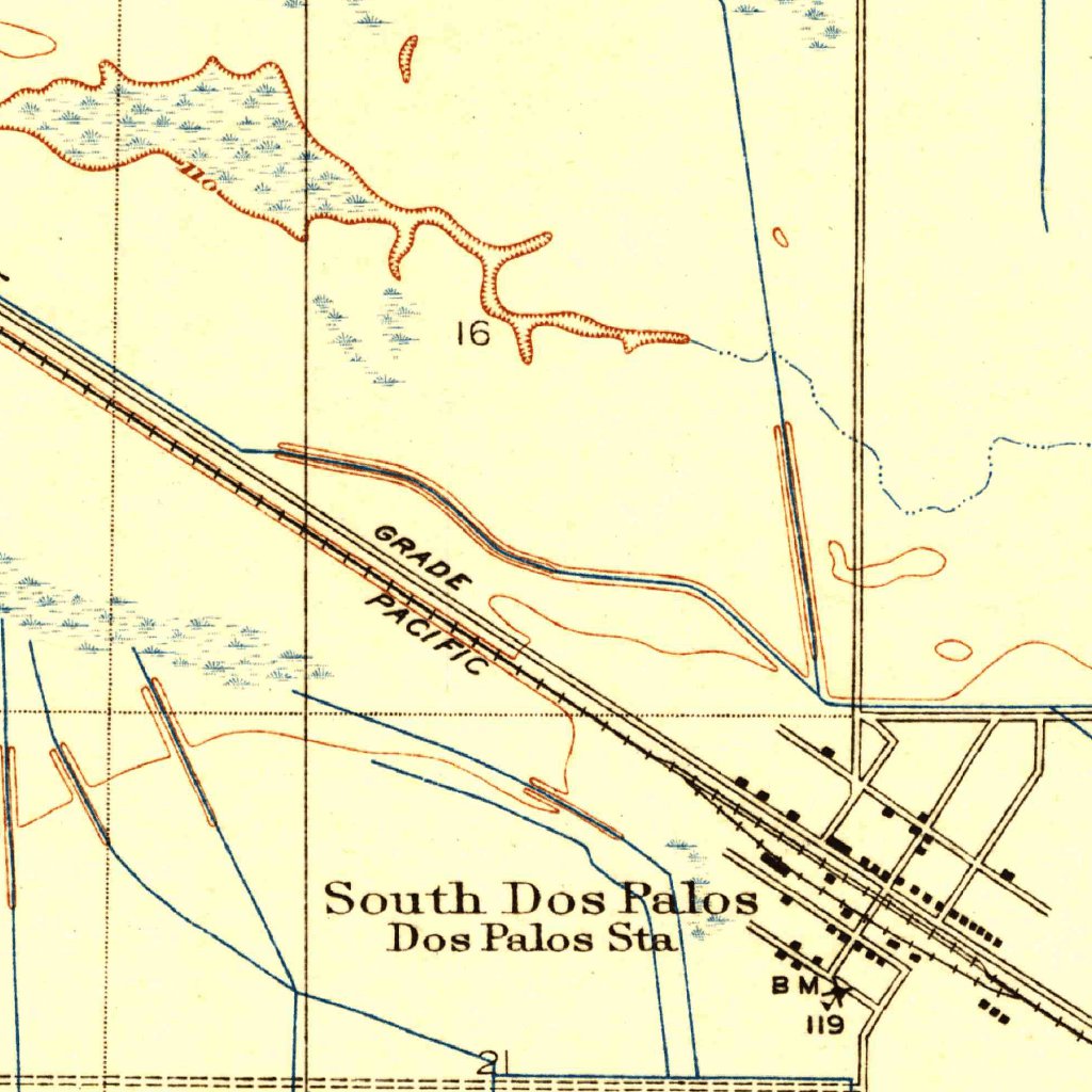 Dos Palos, CA (1922, 31680-Scale) Map by United States Geological ...