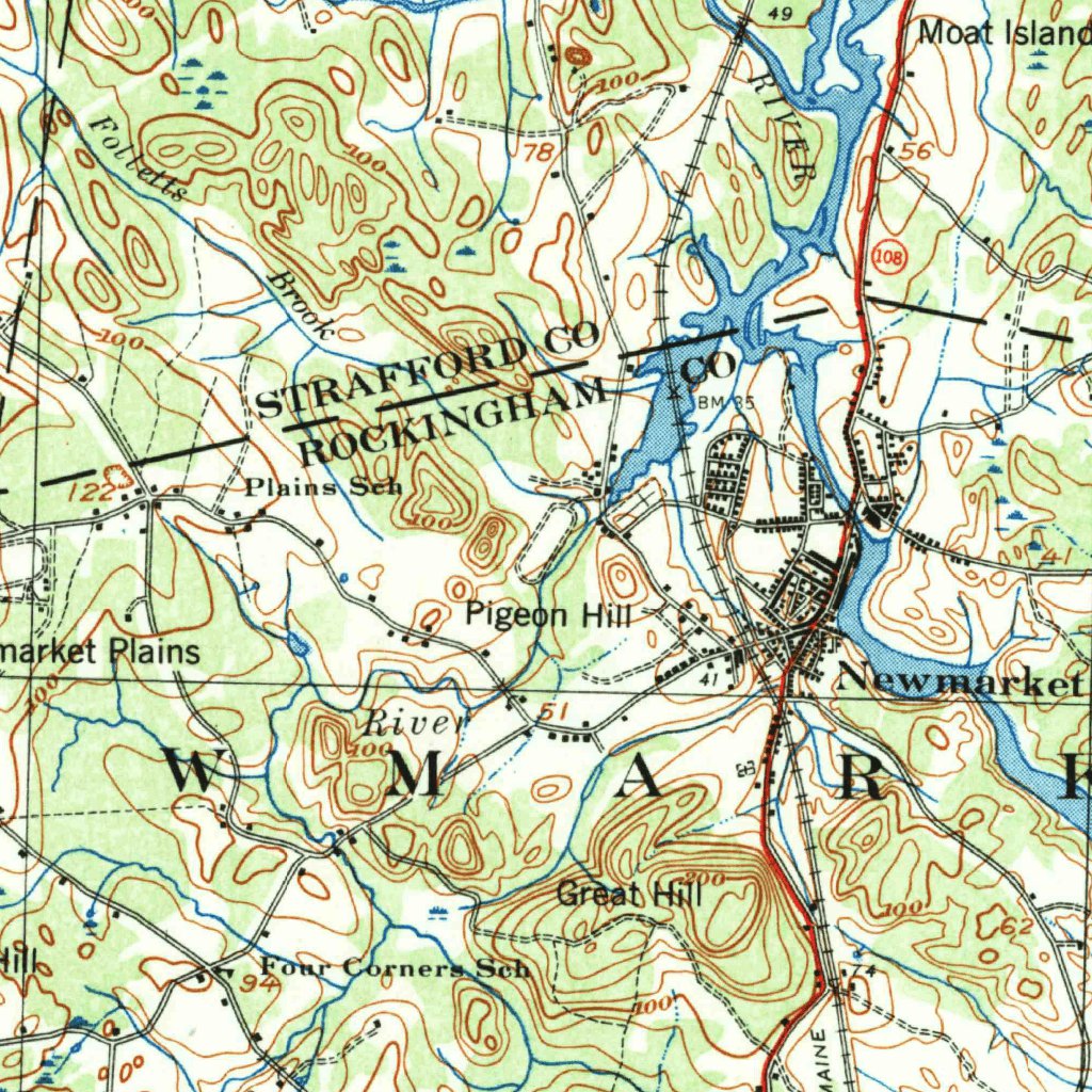Dover, NH-ME (1941, 62500-Scale) Map by United States Geological Survey ...