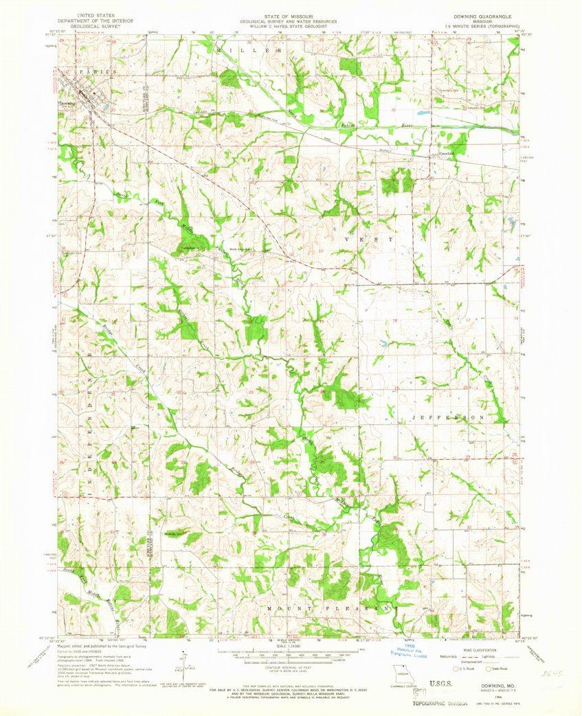 Downing, MO (1966, 24000-Scale) Map by United States Geological Survey ...