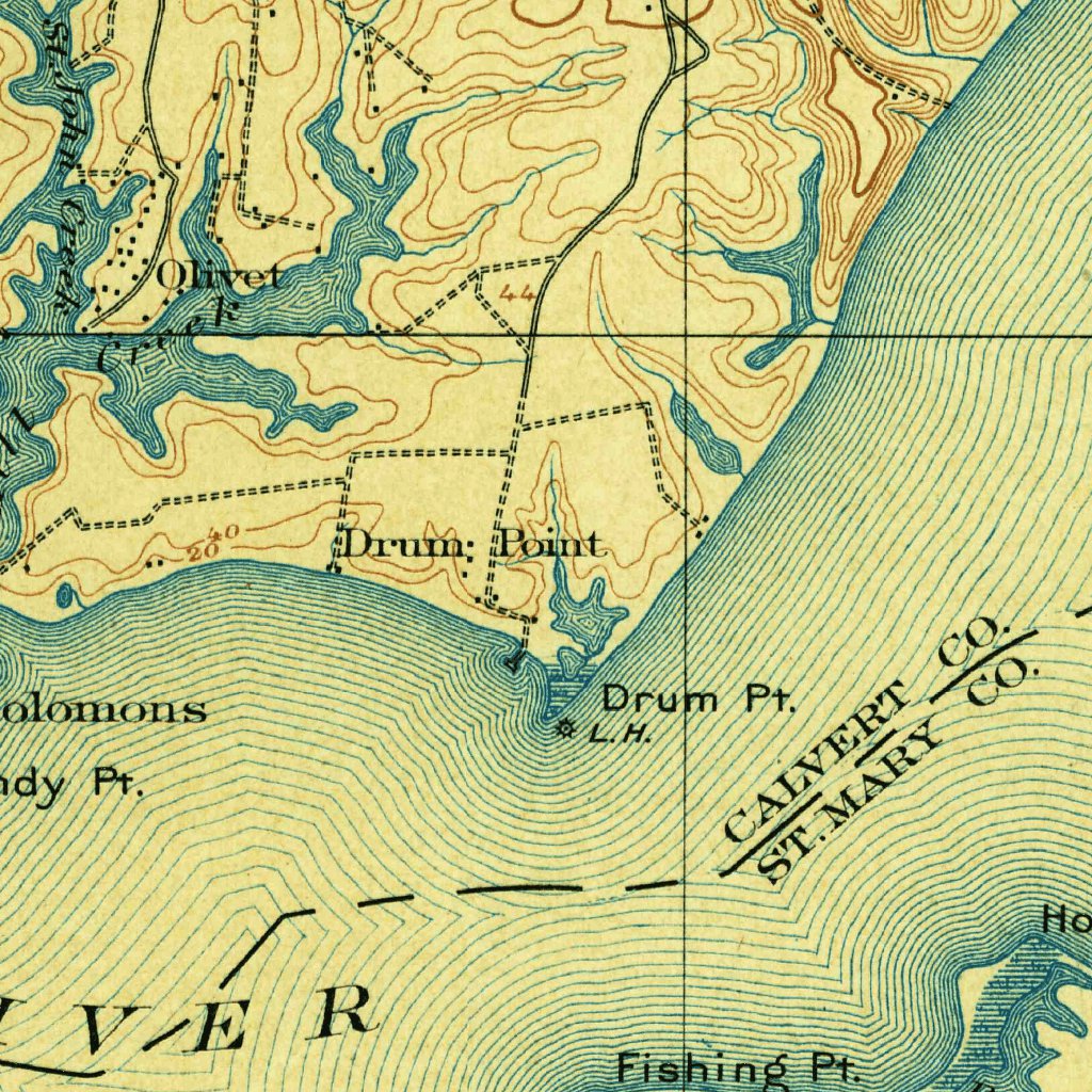 Drum Point, MD (1901, 62500-Scale) Map by United States Geological ...
