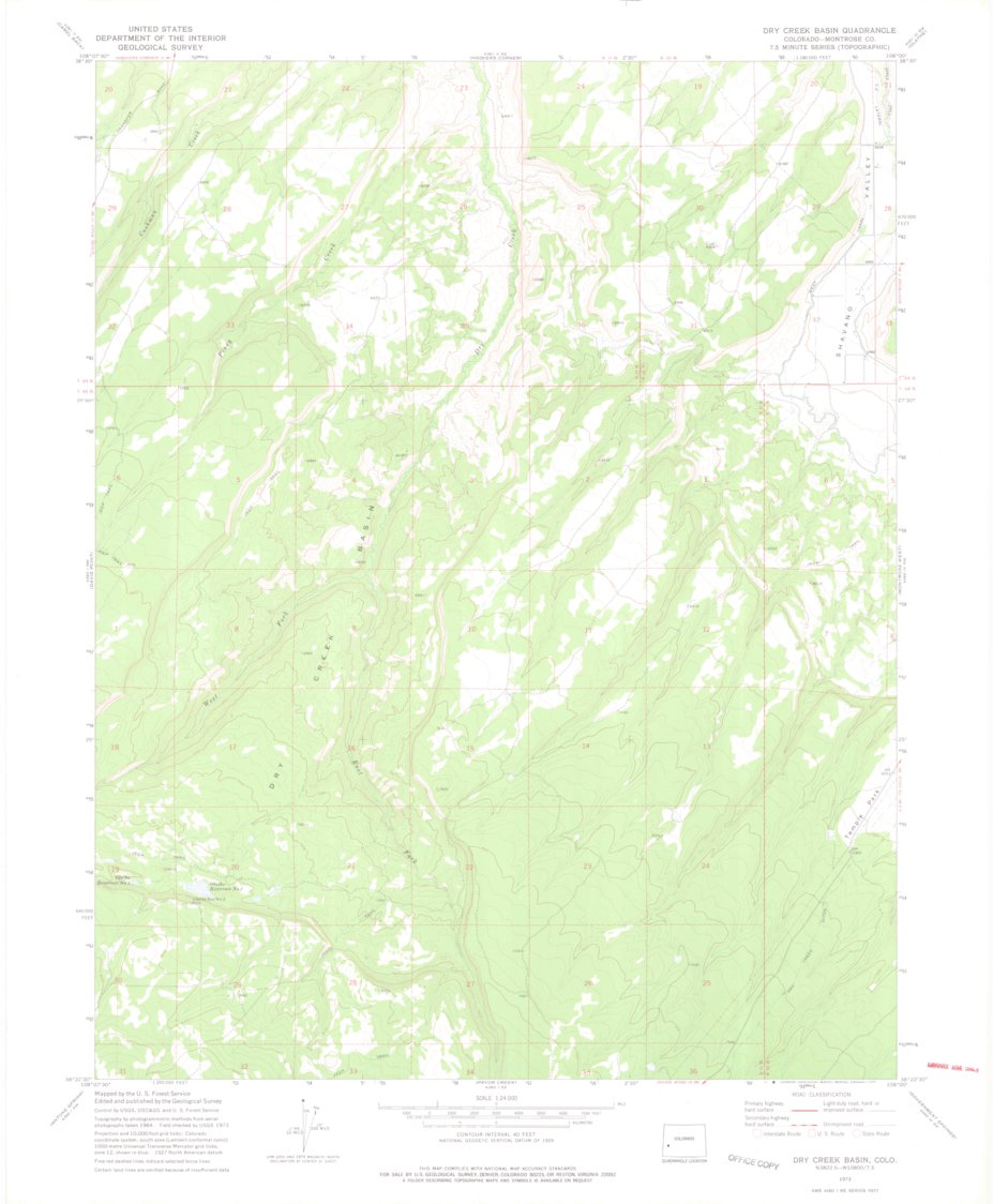 Dry Creek Basin, CO (1973, 24000-Scale) Map by United States Geological ...