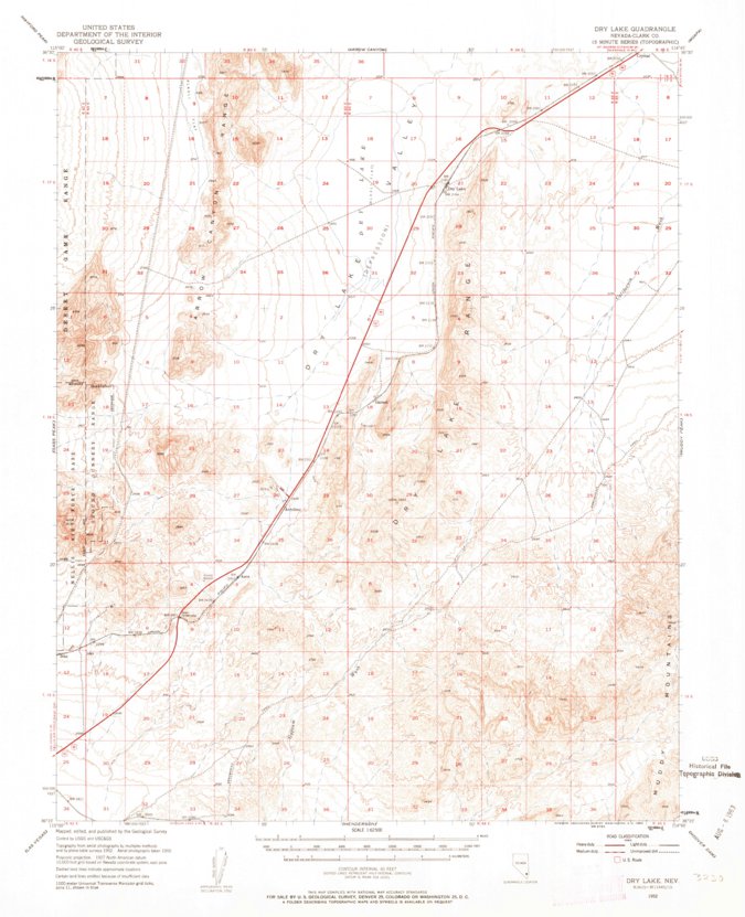 Dry Lake, NV (1952, 62500-Scale) Map by United States Geological Survey ...