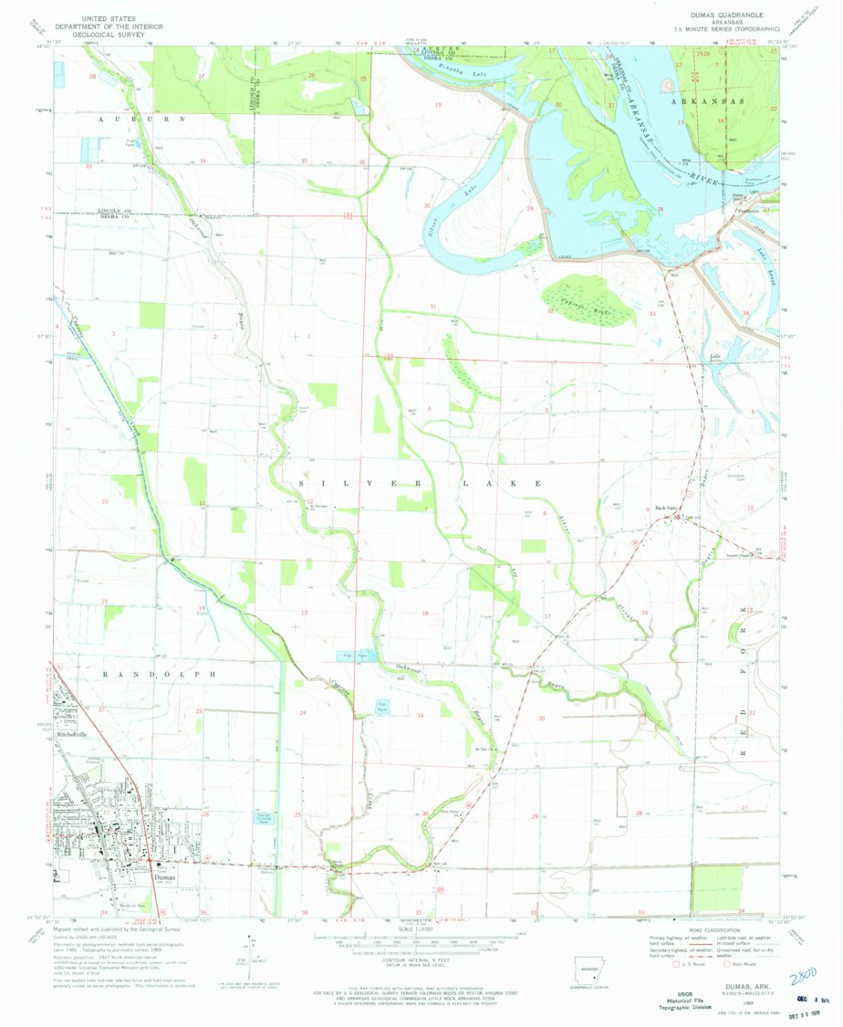 Dumas, AR (1969, 24000-Scale) Map by United States Geological Survey ...