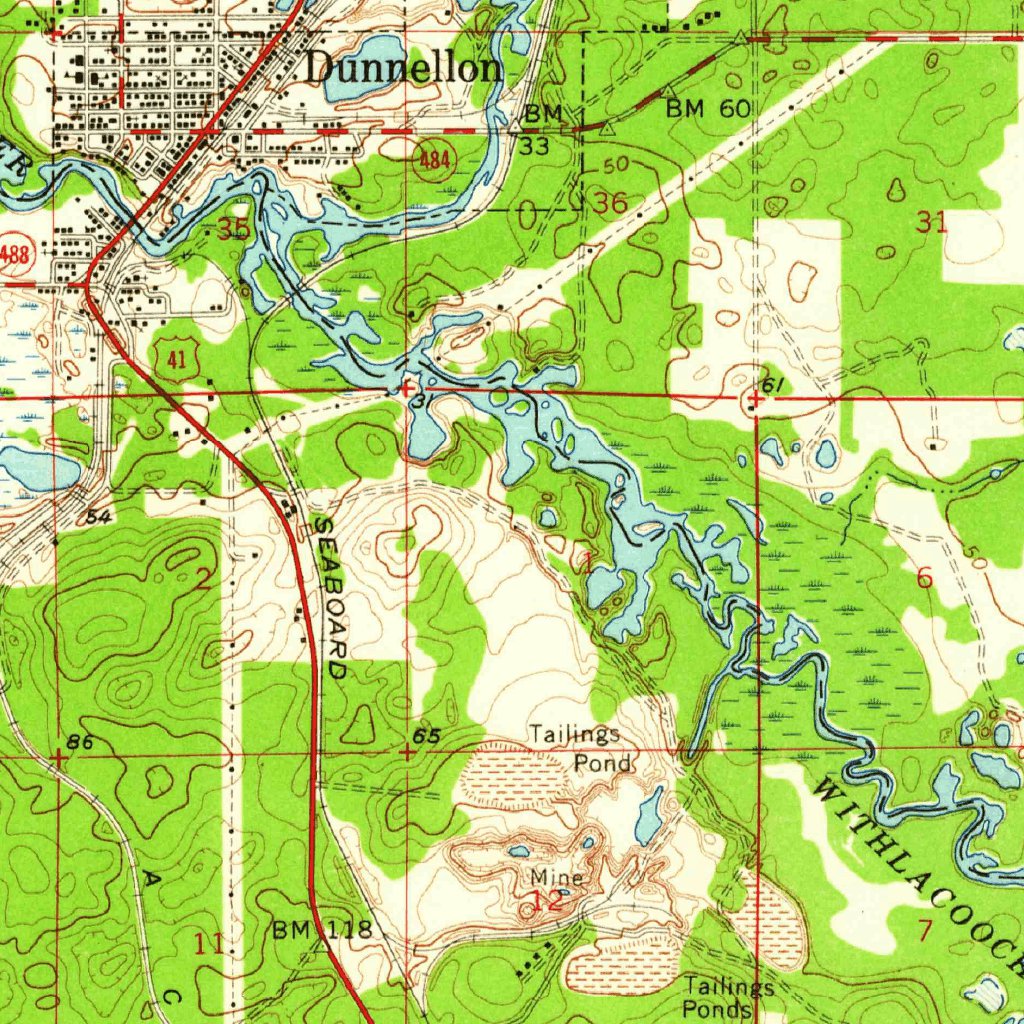 Dunnellon, FL (1954, 62500-Scale) Map by United States Geological ...