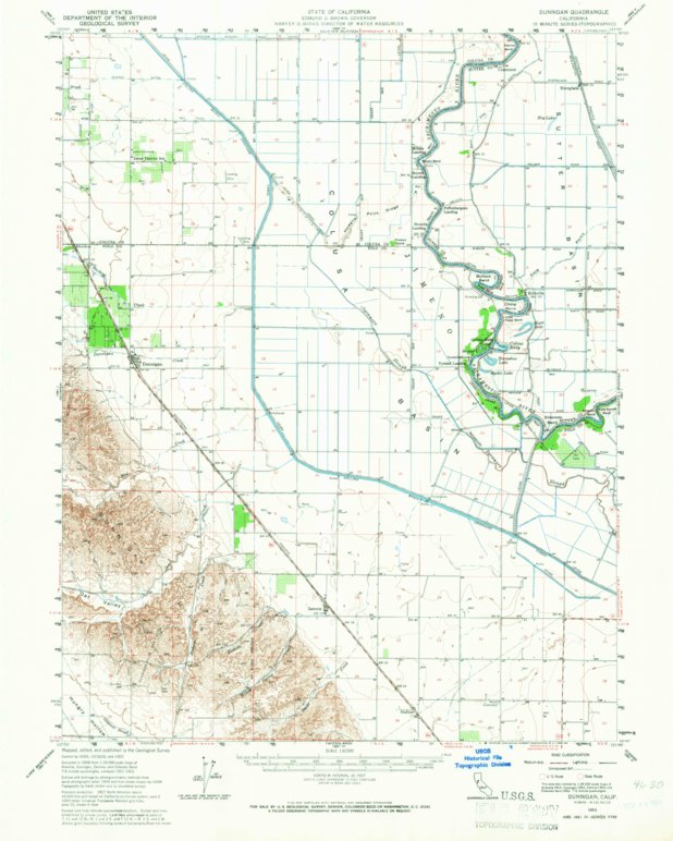 Dunningan, CA (1953, 62500-Scale) Map by United States Geological ...