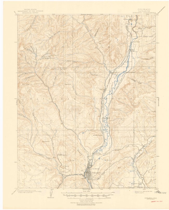 Durango, CO (1908, 62500-Scale) Map by United States Geological Survey ...