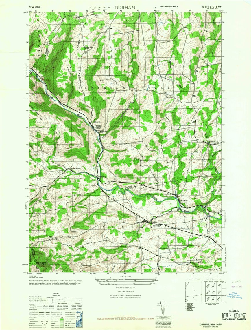 Durham, NY (1967, 24000-Scale) Map by United States Geological Survey ...