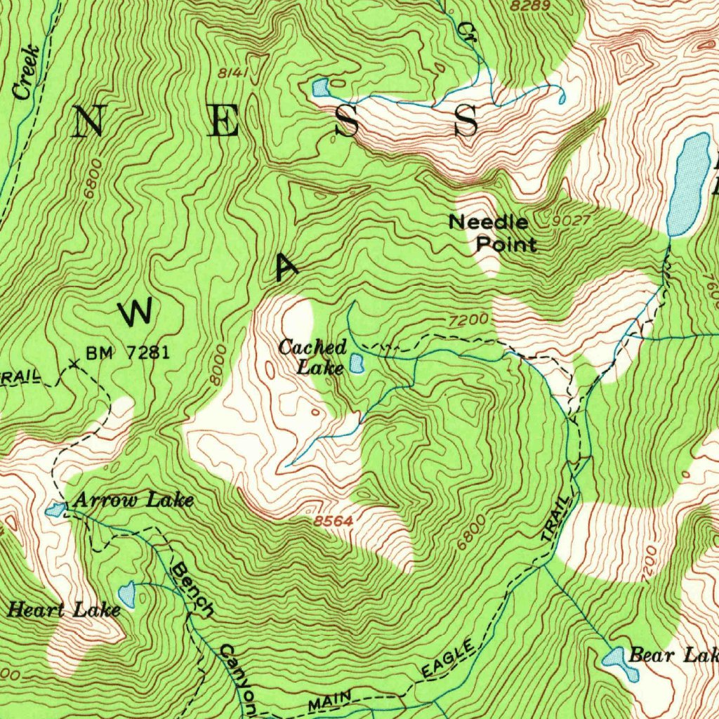 Eagle Cap, OR (1954, 62500-Scale) Map by United States Geological ...