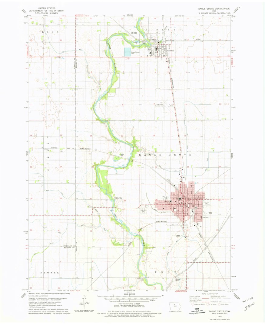 Eagle Grove, IA (1978, 24000-Scale) Map by United States Geological ...