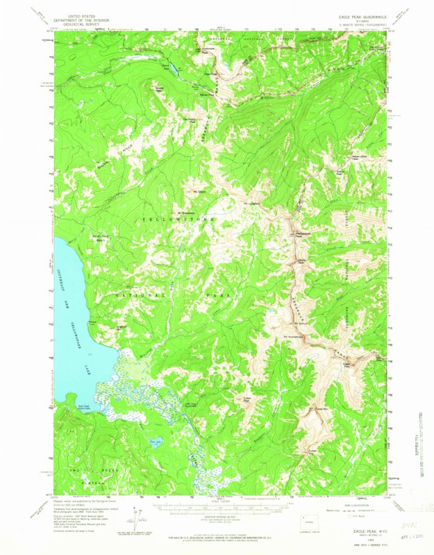Eagle Peak, WY (1959, 62500-Scale) Map by United States Geological ...