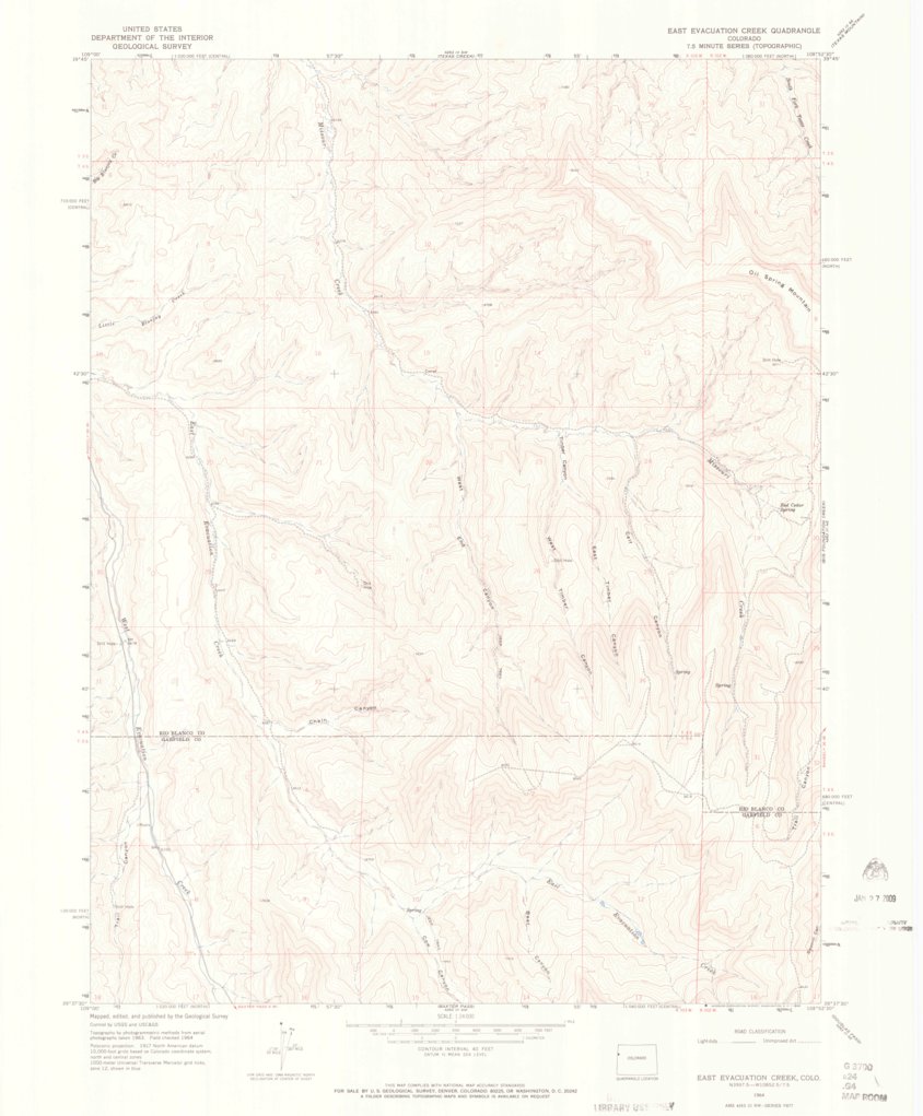 East Evacuation Creek, CO (1964, 24000-Scale) Map by United States ...