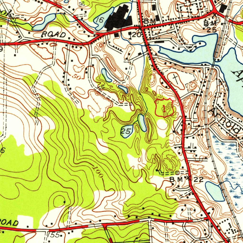 East Greenwich, RI (1942, 24000-Scale) Map by United States Geological ...