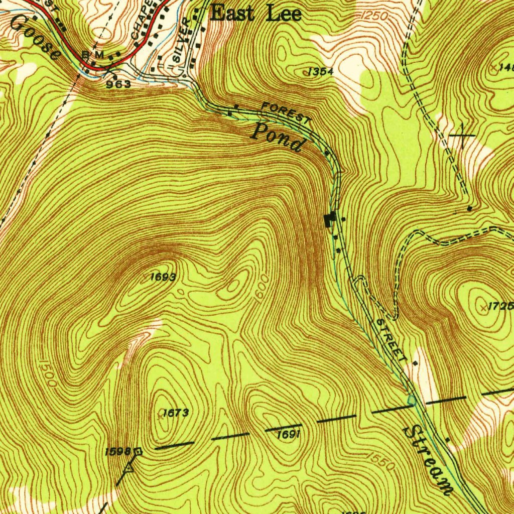 East Lee, MA (1945, 31680-Scale) Map by United States Geological Survey ...