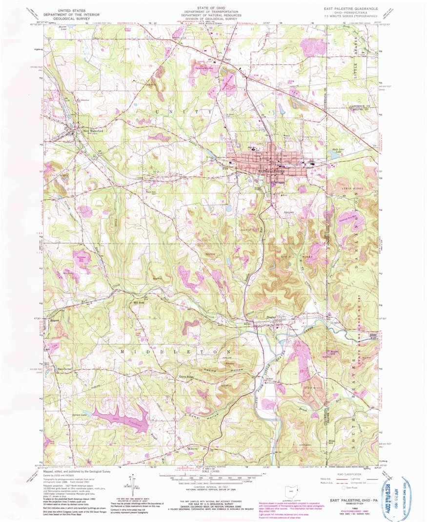 East Palestine, OH-PA (1960, 24000-Scale) Map by United States ...