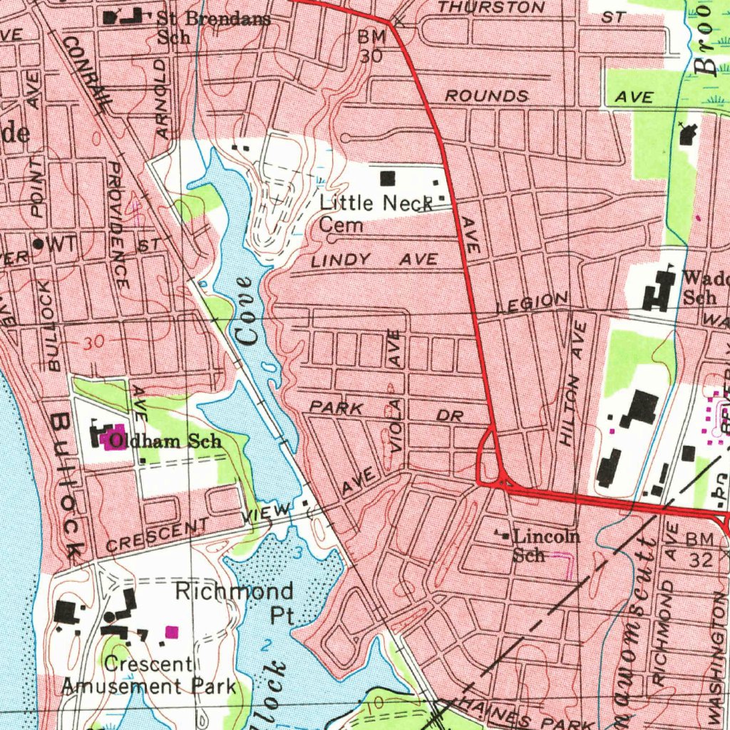 East Providence, RI-MA (1971, 25000-Scale) Map by United States ...