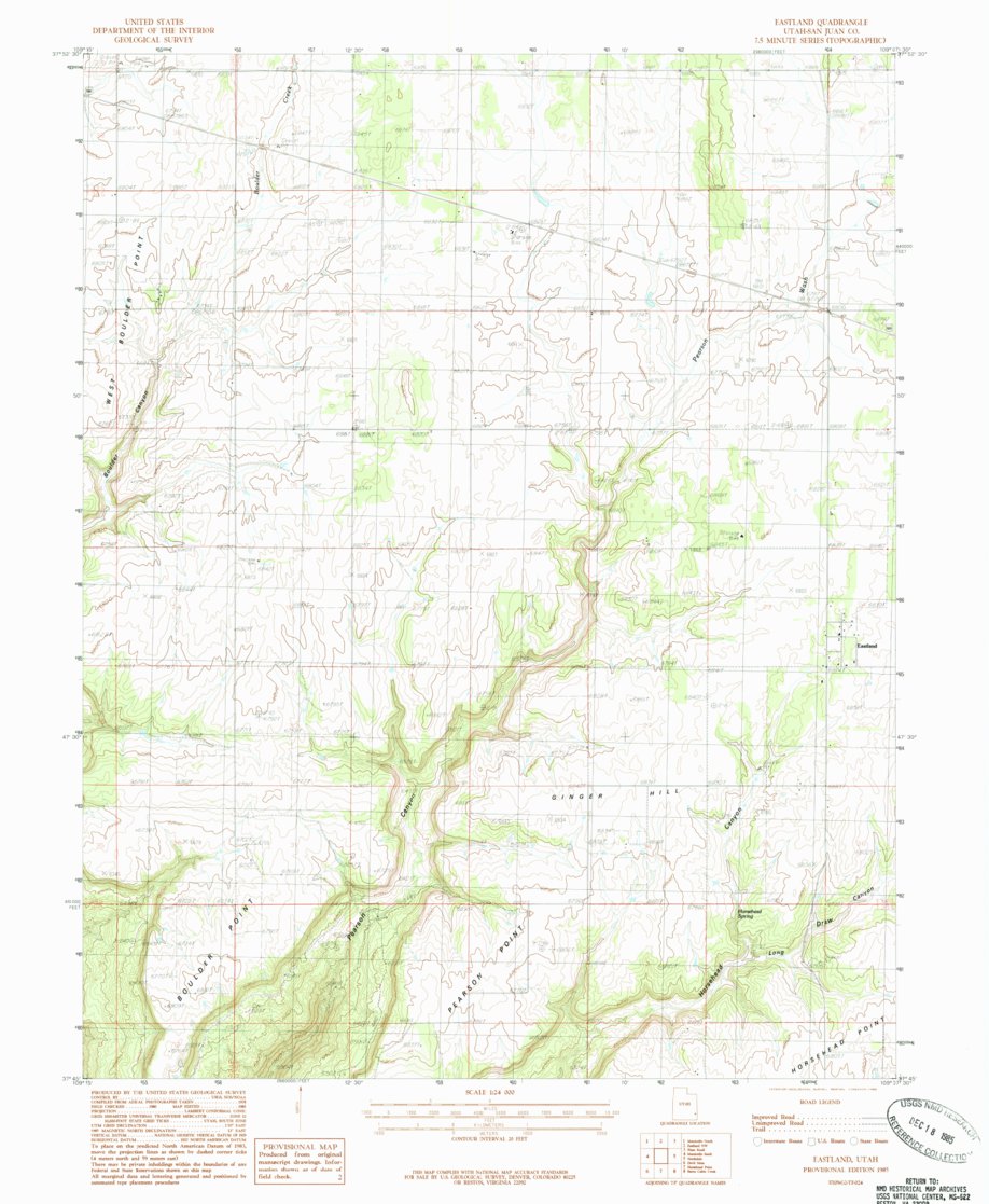 Eastland, UT (1985, 24000-Scale) Map by United States Geological Survey ...