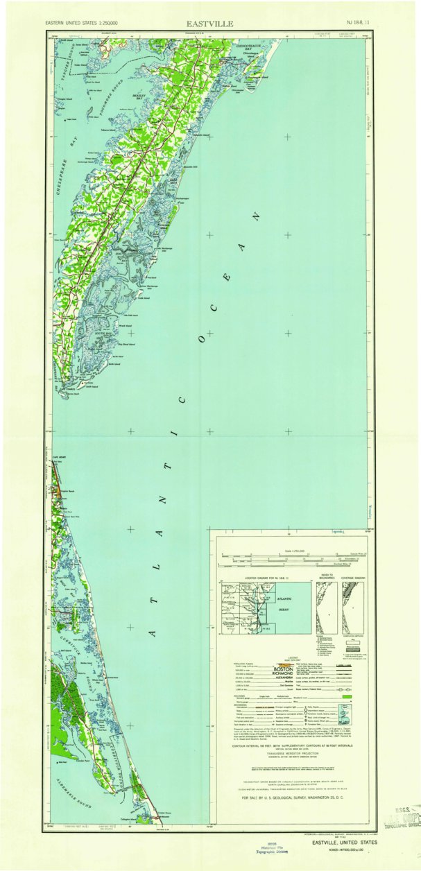 Eastville, VA-NC-MD (1961, 250000-Scale) Map by United States ...