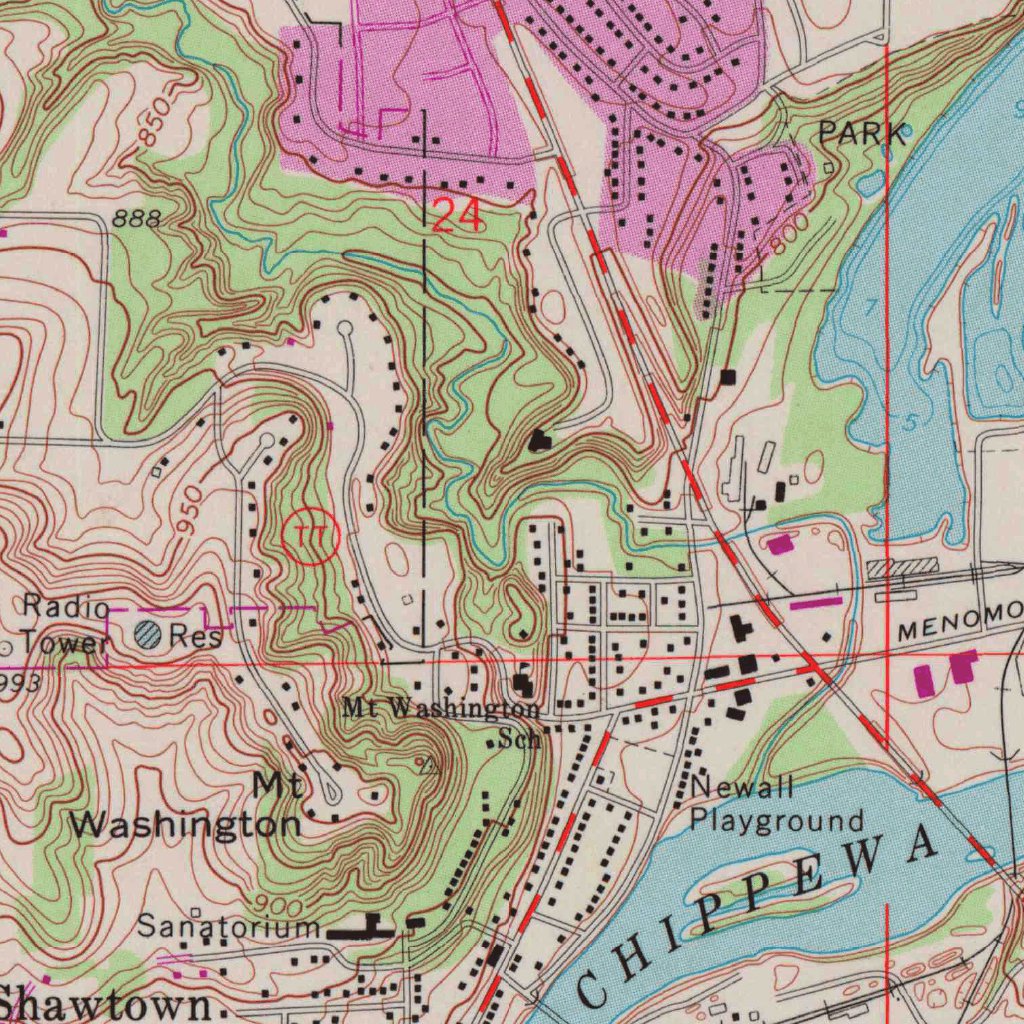 Eau Claire West, WI (1972, 24000-Scale) Map by United States Geological ...